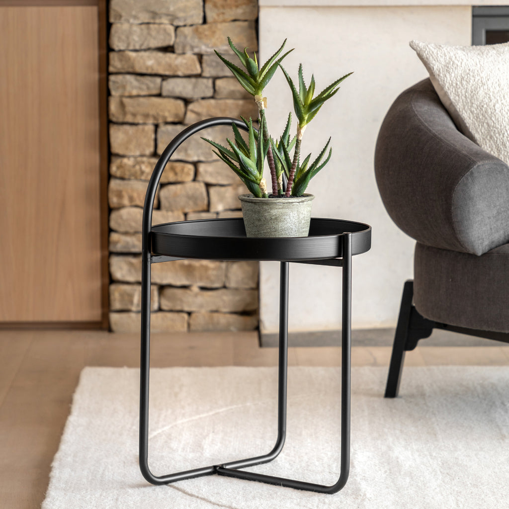 Gallery | Melbury Handle Side Table - Black – About Living