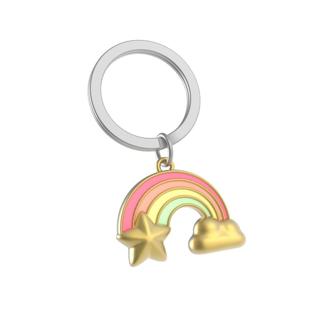 Buy Metalmorphose Rainbow with Cloud & Star Keyring | Pastel | About Living