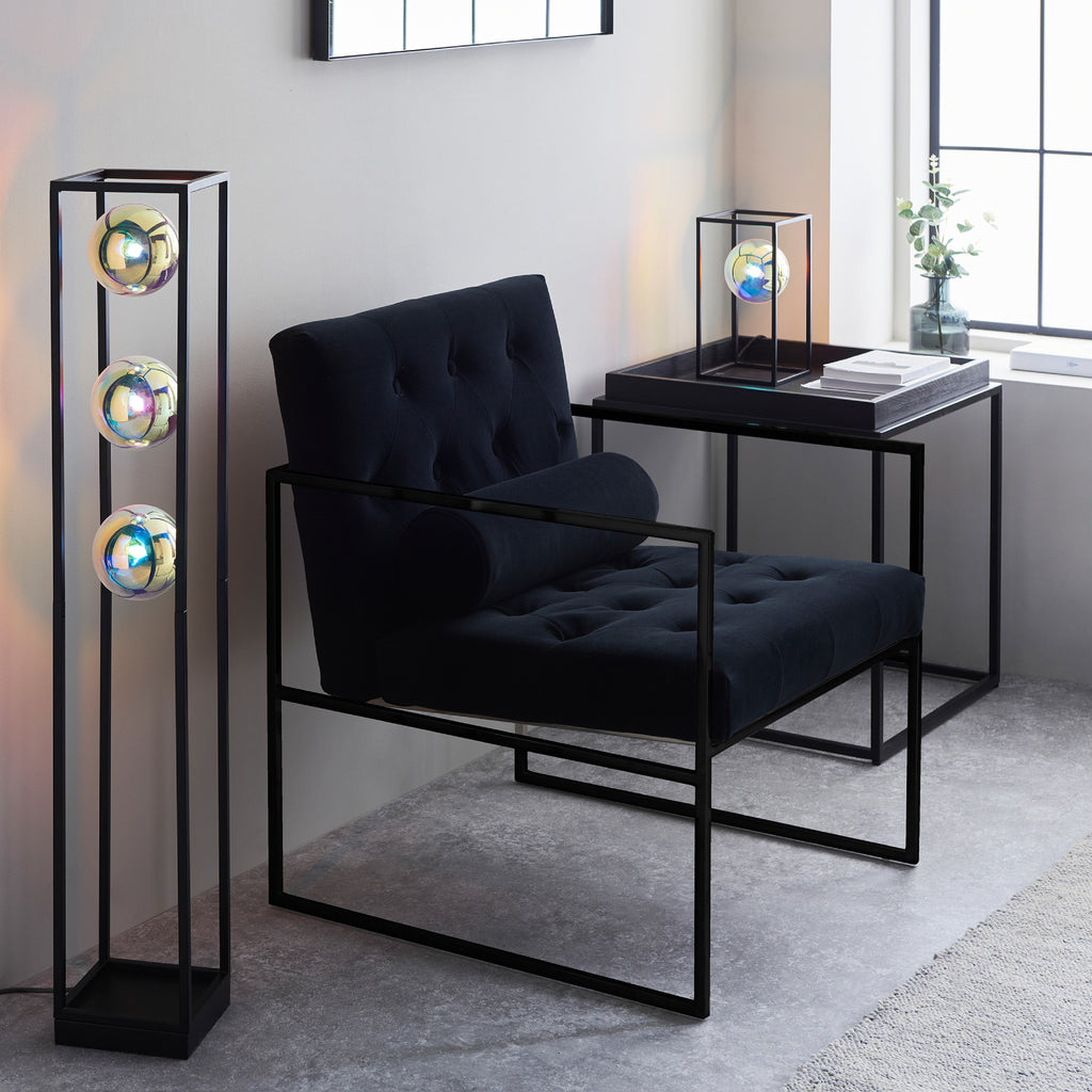 Gallery | Kinjo Iridescent 3 Sphere Floor Lamp - Matt Black – About Living