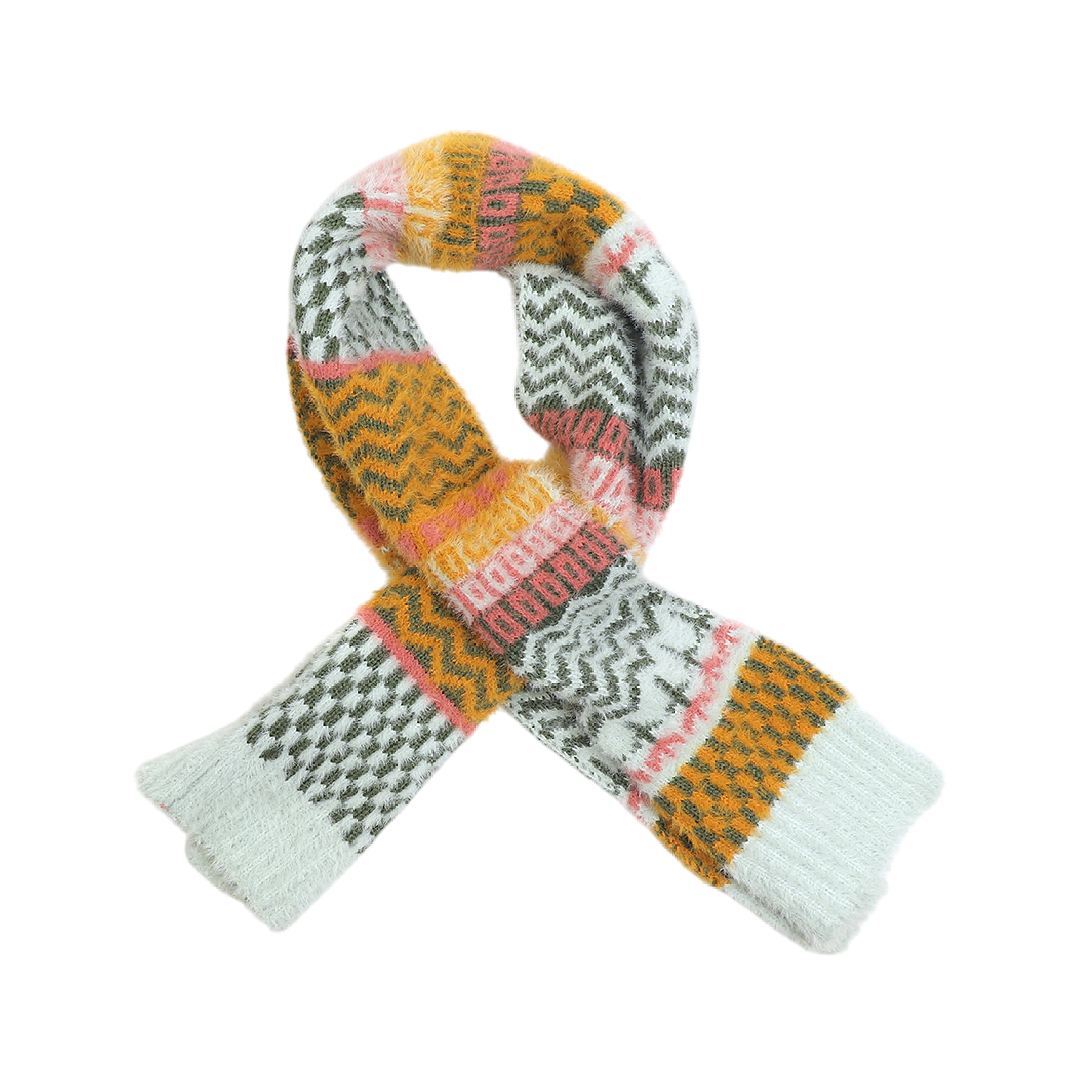 ADORE | Women's Cottage Core Pull Through Scarf - Baby Blue/Mustard ...