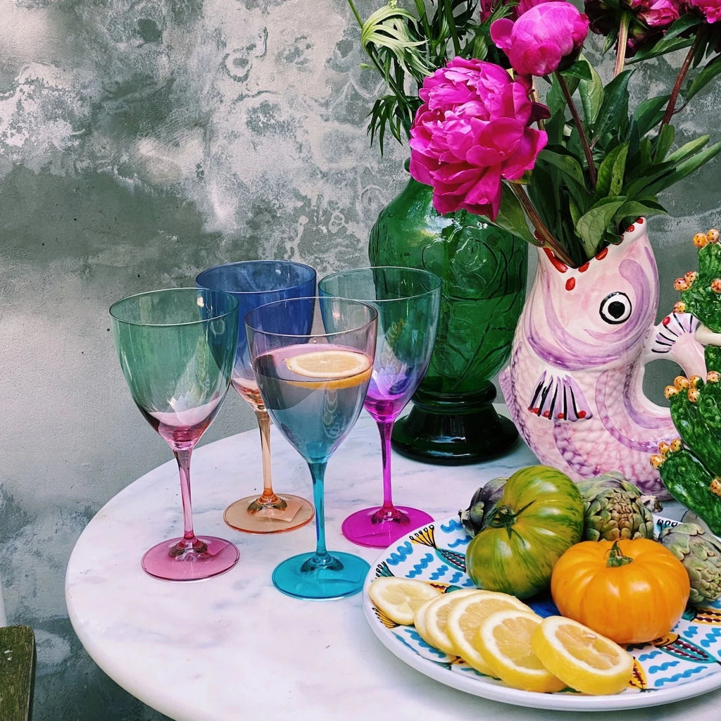 Anna + Nina | Faded Wine Glass (Coral) – About Living