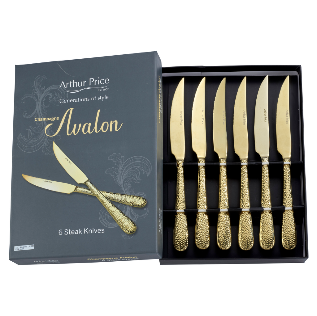 Arthur Price | Champagne Avalon Steak Knife Box Set - 6 Piece – About ...