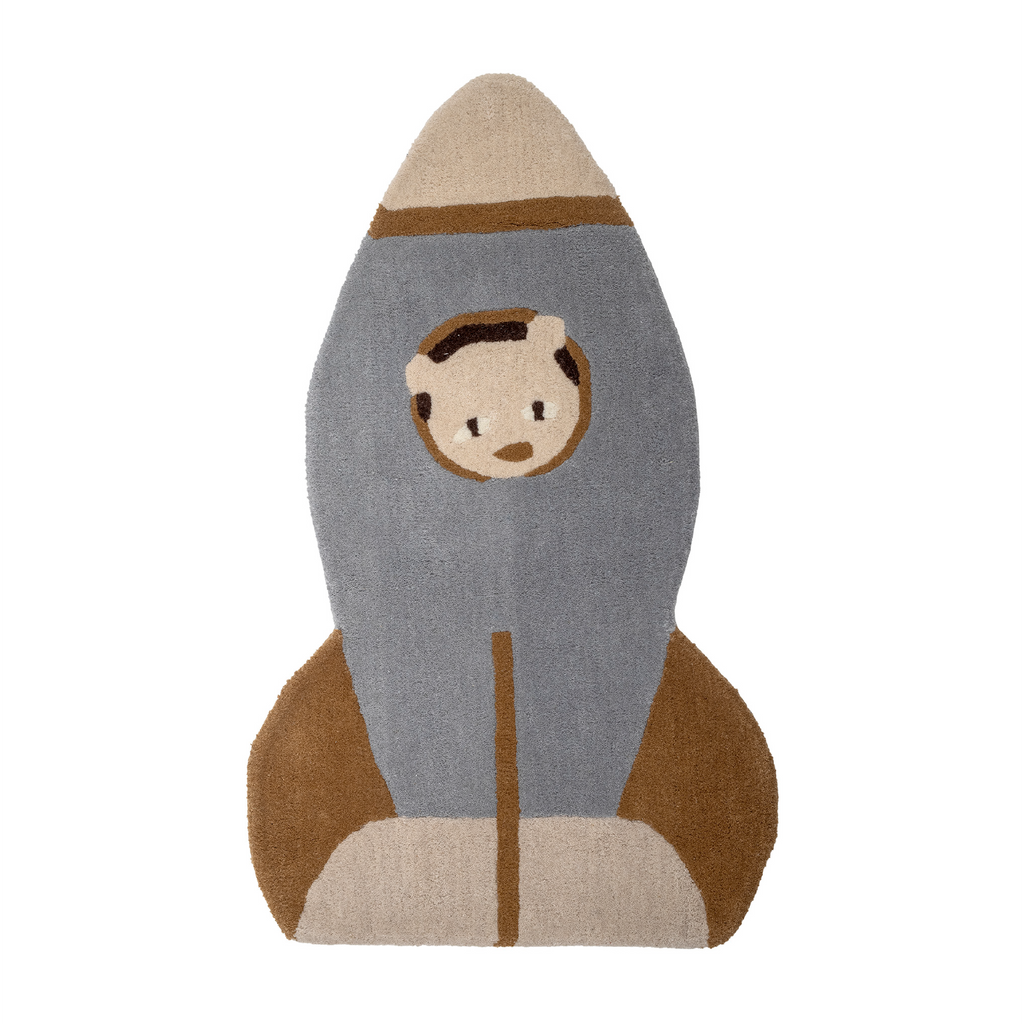 Bloomingville | Space Rocket & Teddy Bear Rug - Wool (100cm) – About Living