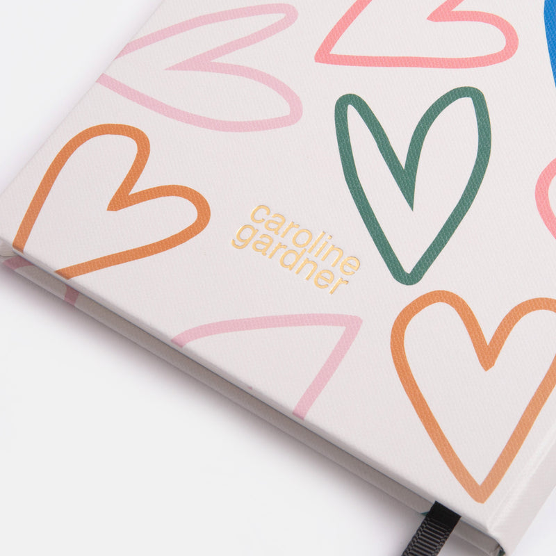 Caroline Gardner Multi Outline Hearts Casebound Notebook - Small ...