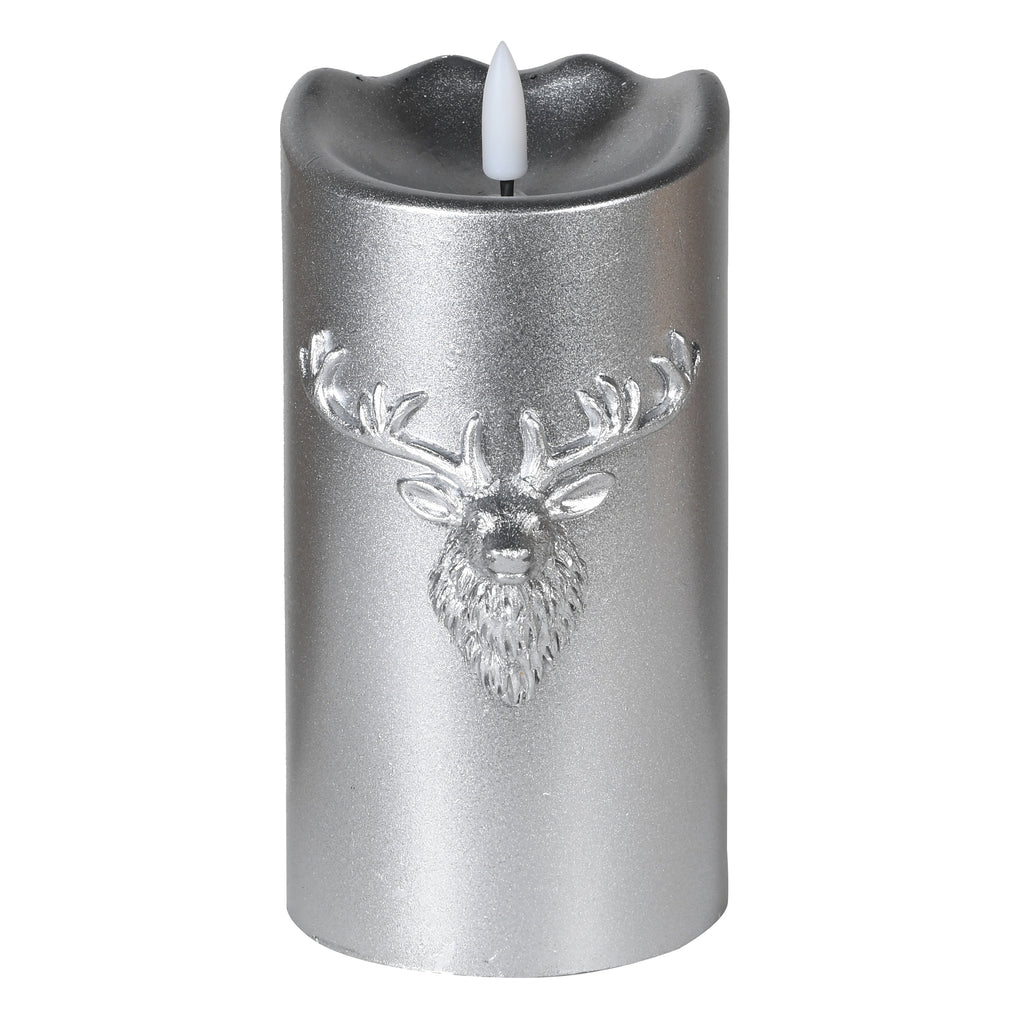 CHRISTMAS by AL | LED Stag Candle - Silver (15cm) – About Living