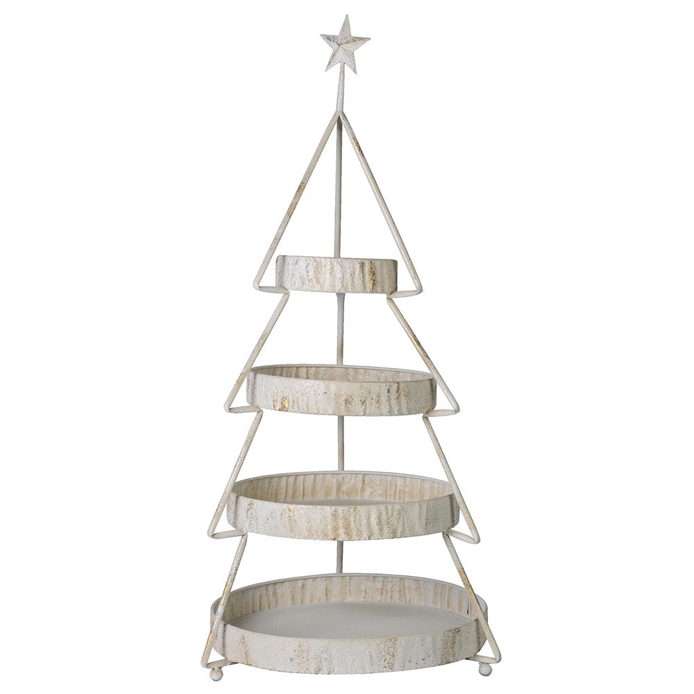 Christmas by AL | 3-Tier Christmas Tree Shelving Display Unit - White ...