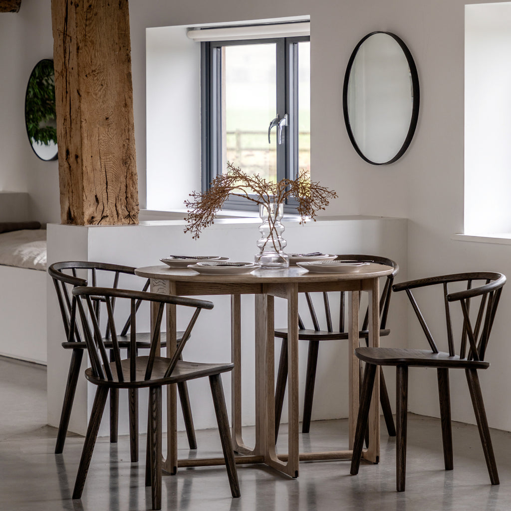 Gallery | Craft Oak Folding Round Dining Table - Smoked – About Living