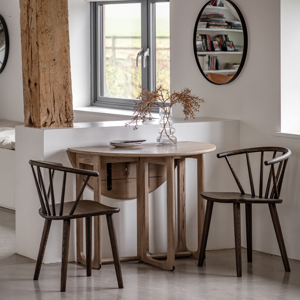 Gallery | Craft Oak Folding Round Dining Table - Smoked – About Living