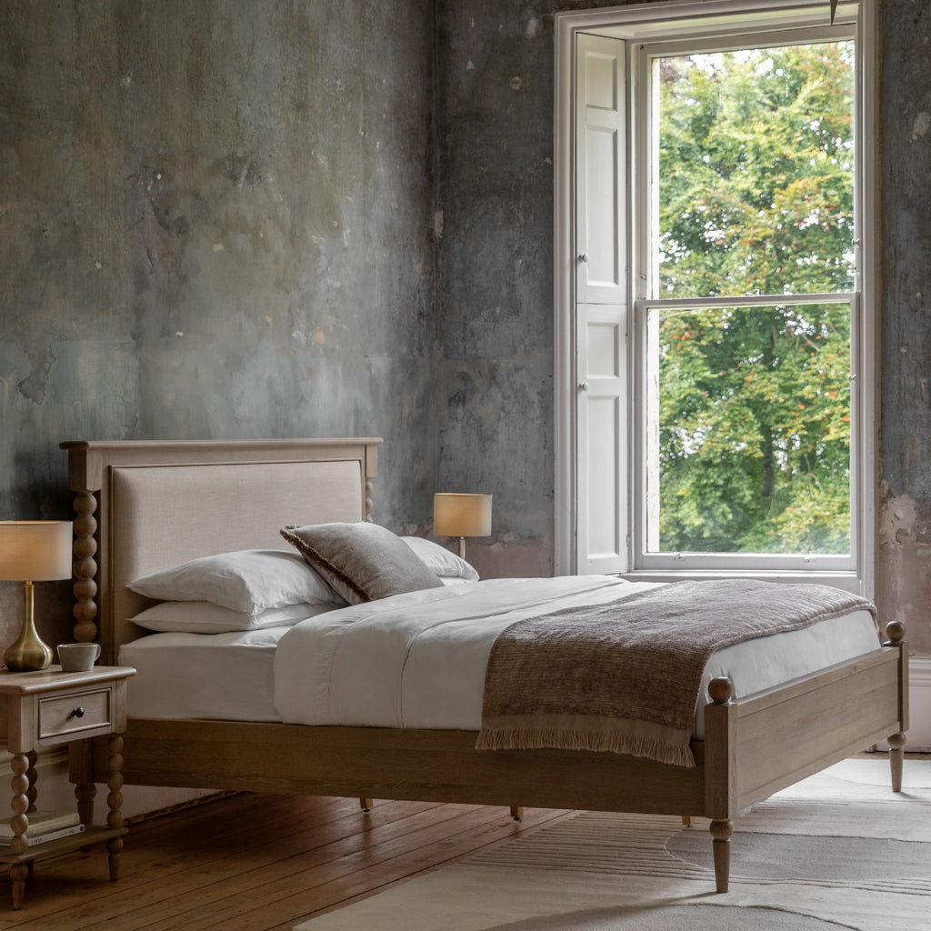 Gallery | Artisan Bobbin Bed Frame - Limewashed Oak (King) – About Living