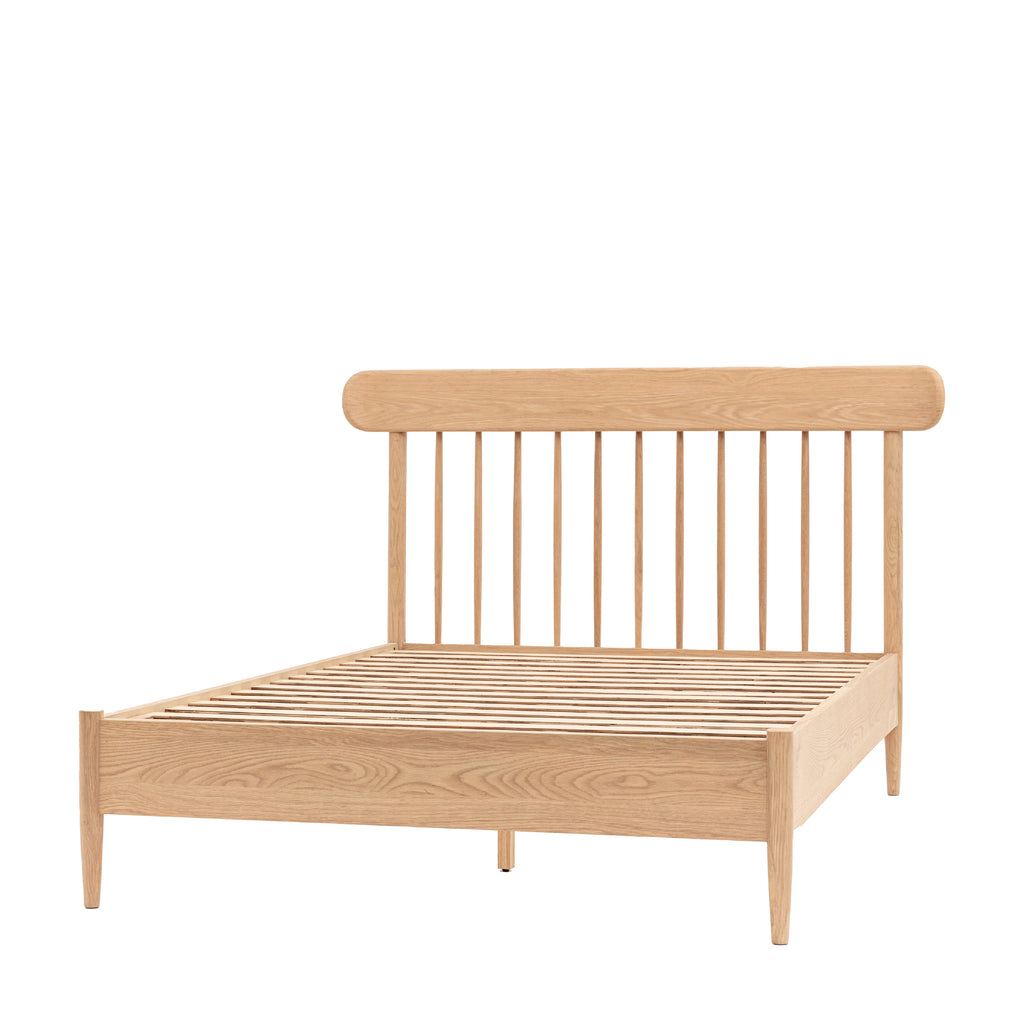 Gallery | Hatfield Spindle Bed Frame - Natural Oak – About Living