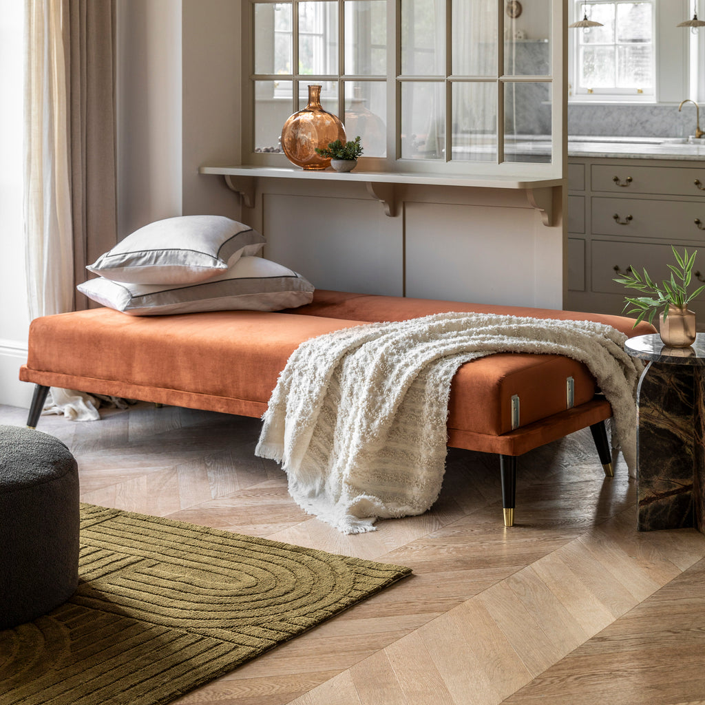 Designed by Gallery | Holt 3 Seat Sofa Bed - Rust Orange – About Living
