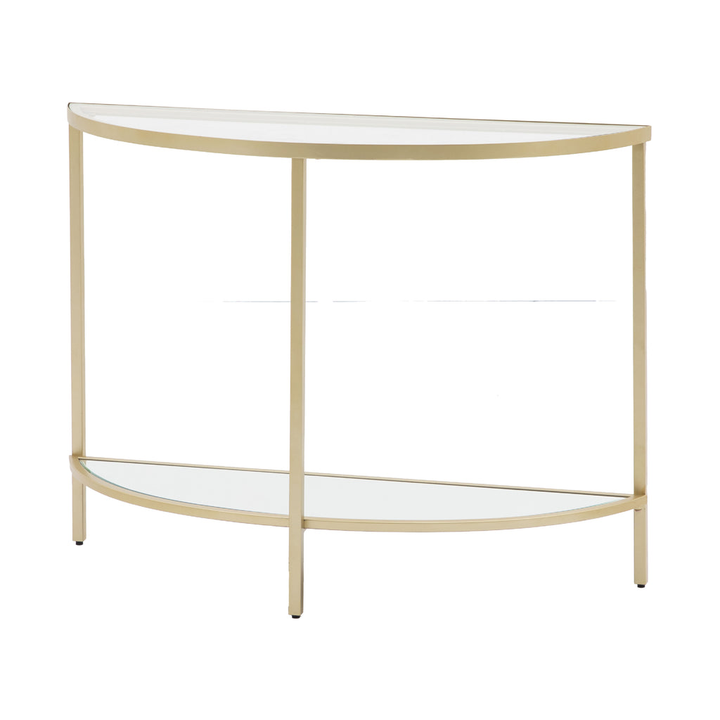 Designed by Gallery | Hudson Demilune Glass Console Table - Champagne ...