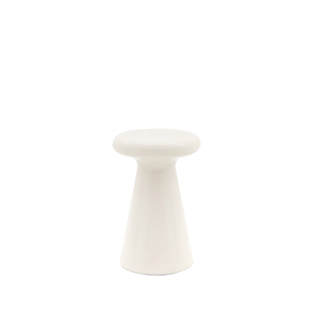 Gallery | Pavia Glossy Side Table - Cream – About Living