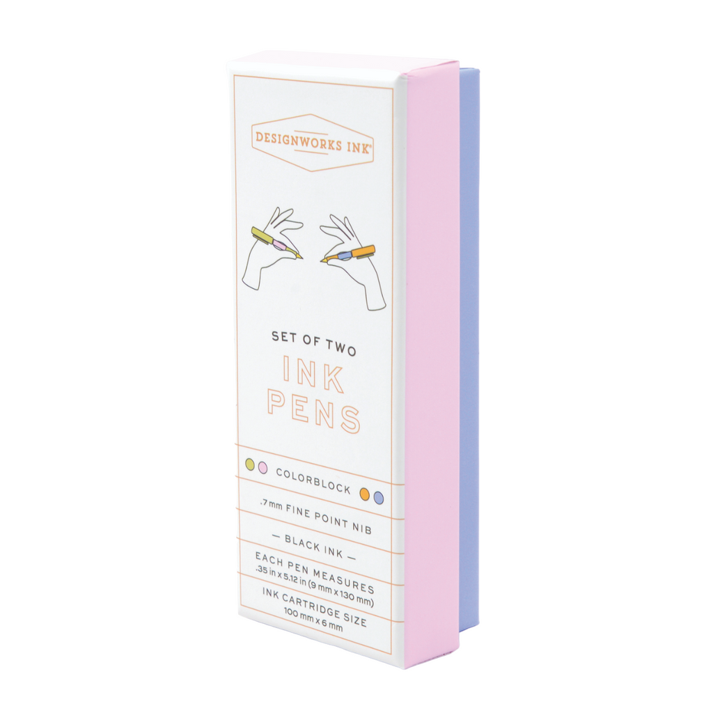 Fine Nib Colour Block Pens - Lilac/Cornflower | About Living