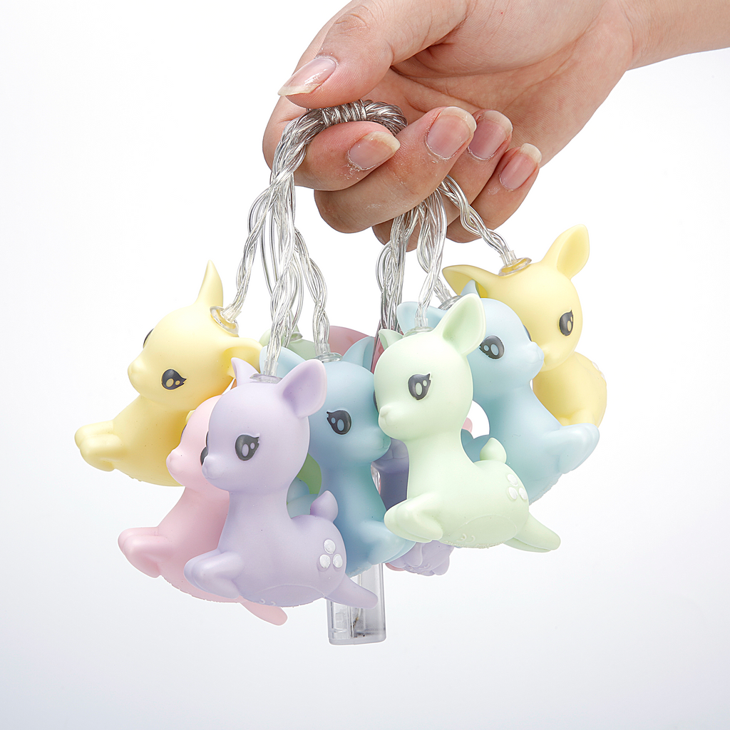 LED String Lights - Pastel Jumping Deer (10) | About Living