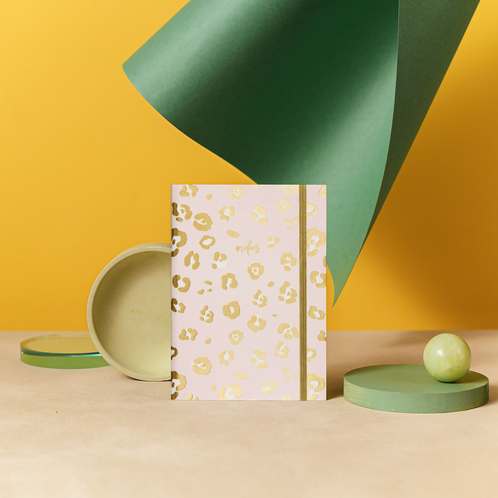 Eccolo | A5 Lined Hardcover Journal - Pink Leopard Print – About Living