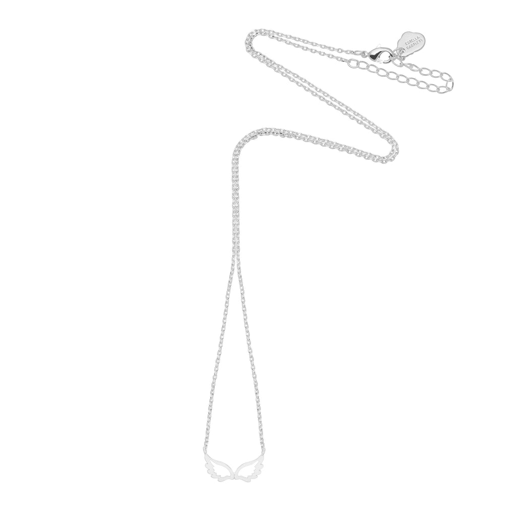 Estella Bartlett Angel Wing Charm Necklace - Silver Plated | About Living
