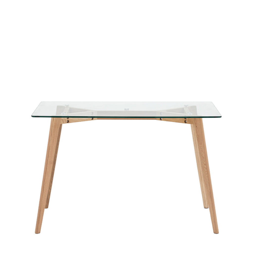 Gallery | Blair Rectangular Glass Dining Table - Natural Oak – About Living