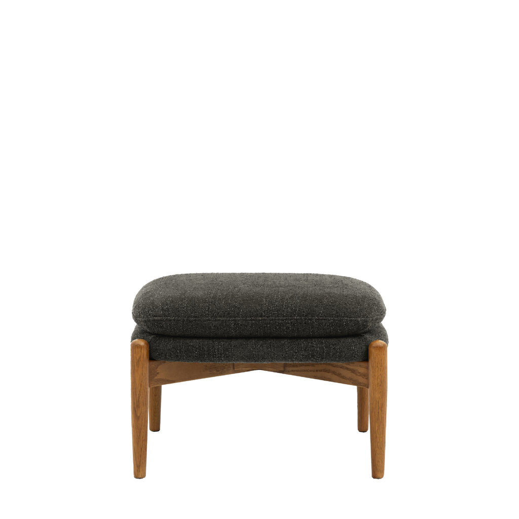 Gallery | Datsun Boucle Footstool - Charcoal – About Living