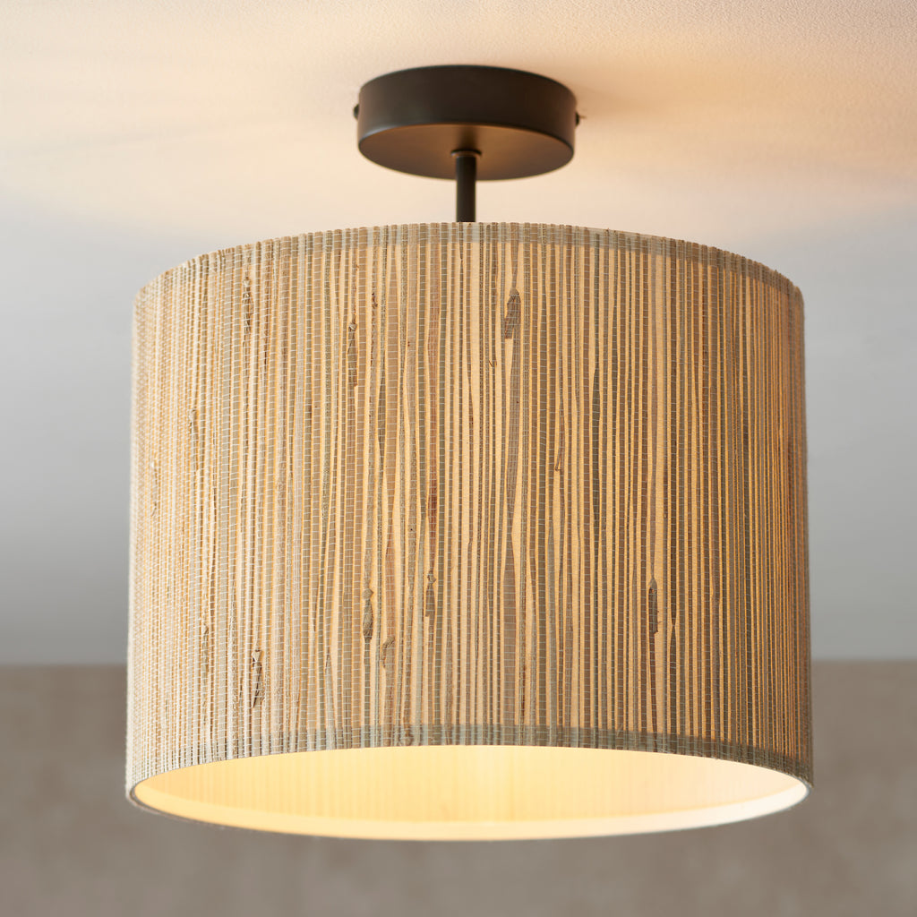 Gallery | Longshore Seagrass Ceiling Light - Black/Natural – About Living