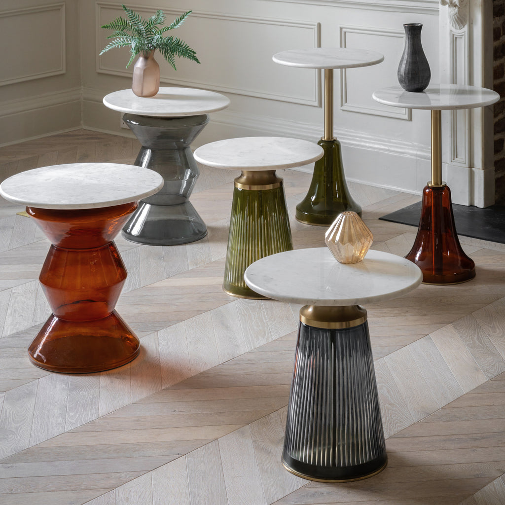 Gallery | Seville Fluted Marble Top Side Table - Dusk – About Living