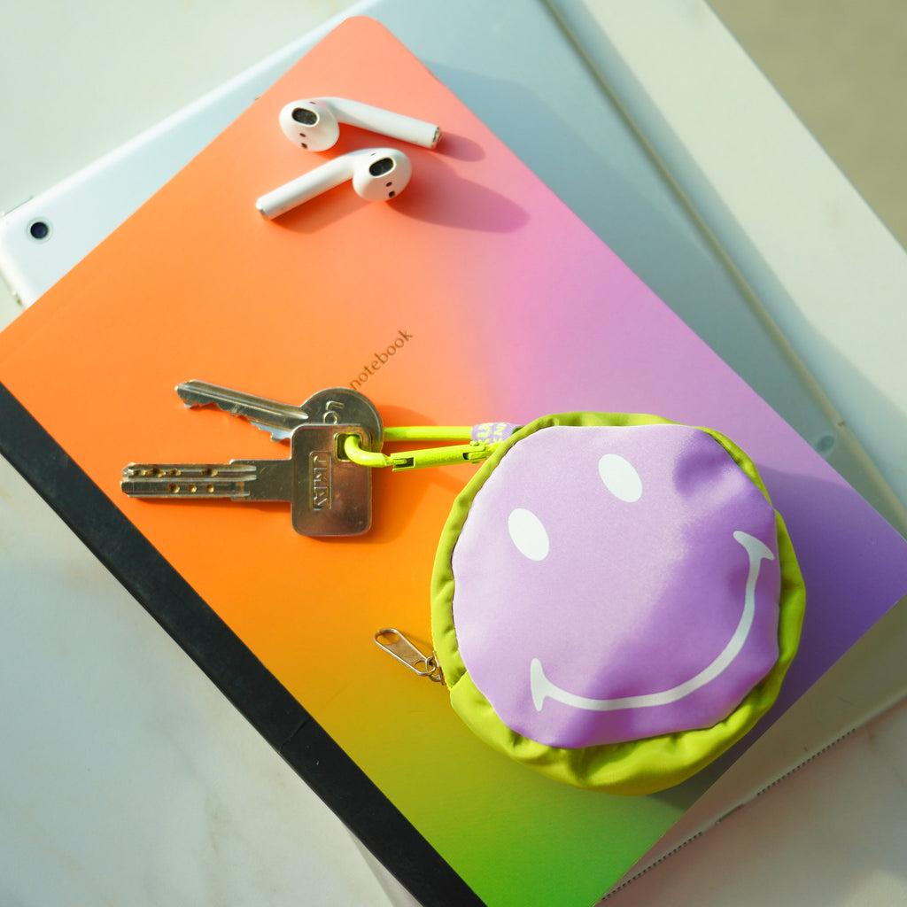 Helio Ferretti | Retro Smiley Face Coin Purse - Purple – About Living