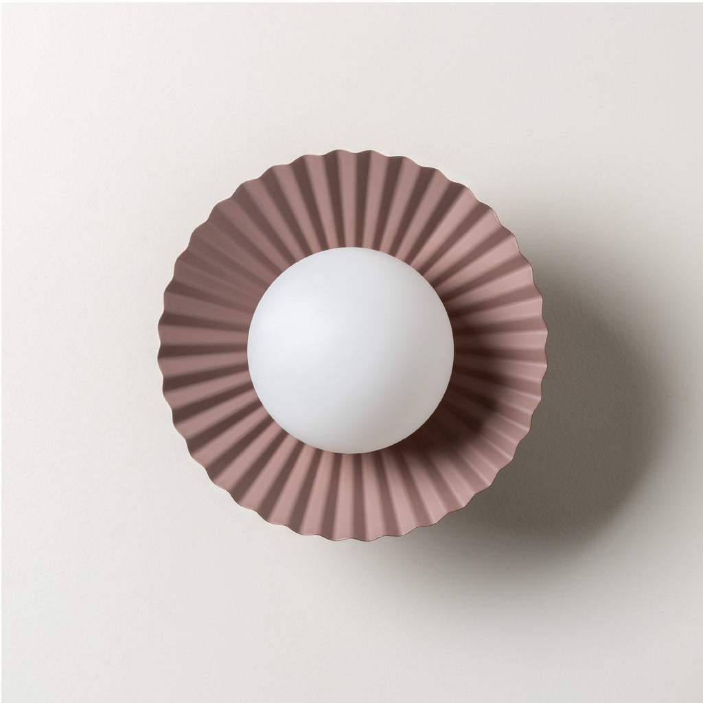 houseof x Emma Gurner | Flush Pleat Wall Light - Burgundy – About Living