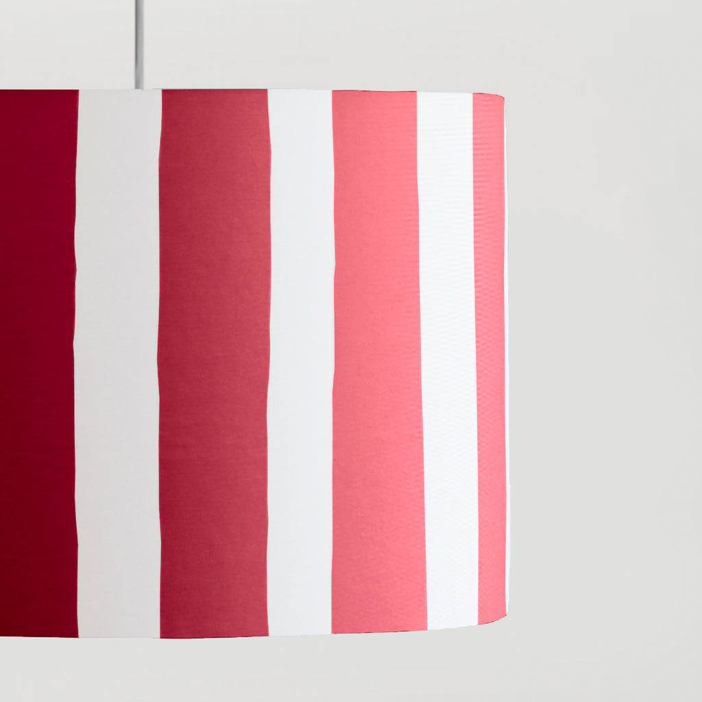 houseof | Striped Drum Shade - Jam Red & White - 35cm – About Living