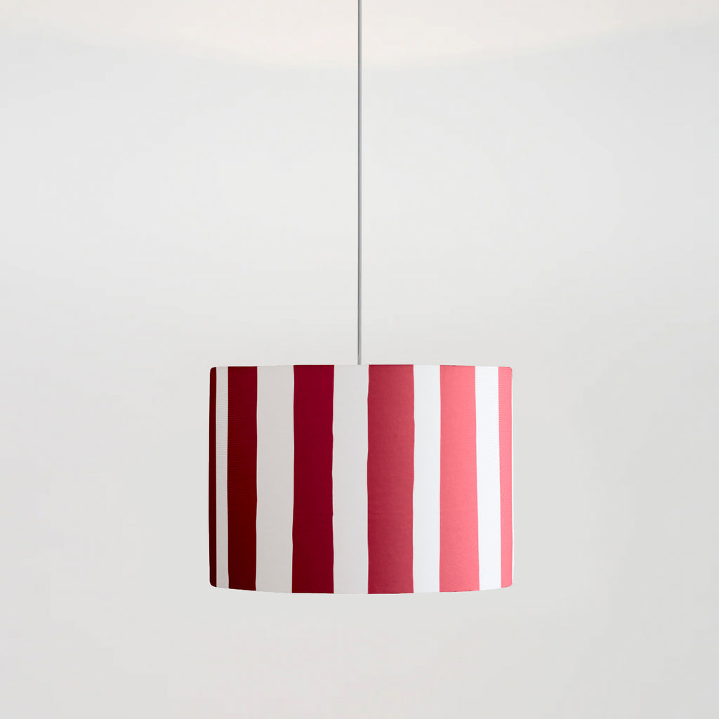 houseof | Striped Drum Shade - Jam Red & White - 35cm – About Living