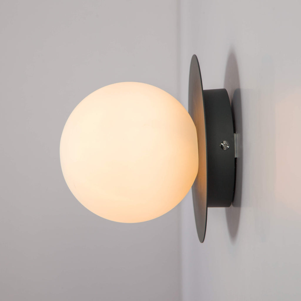 houseof | Opal Disk Wall Light - Charcoal Grey – About Living