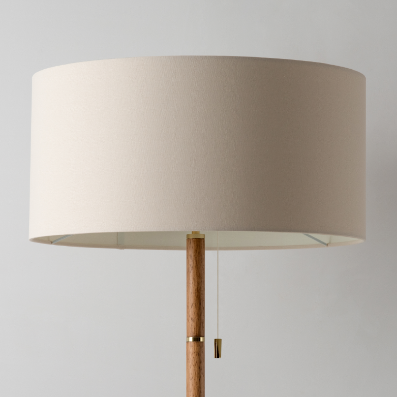 houseof | Wooden Disk Floor Lamp - Brass – About Living