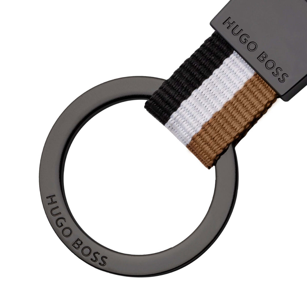 Hugo Boss Iconic Keyring & Carabiner Clip with Tricolour Strap | About ...