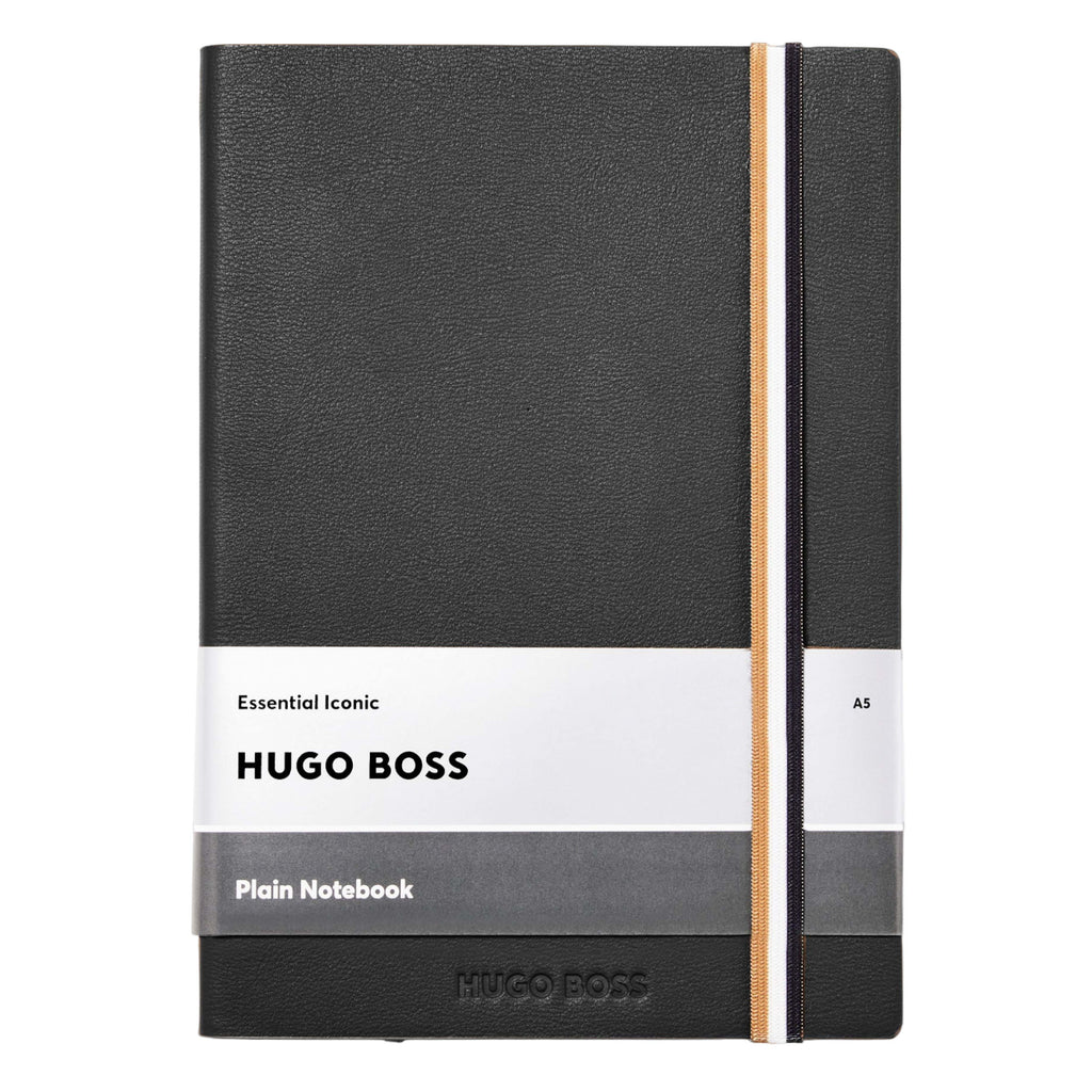Hugo Boss Essential Iconic Plain A5 Notebook with Tricolour Strap ...