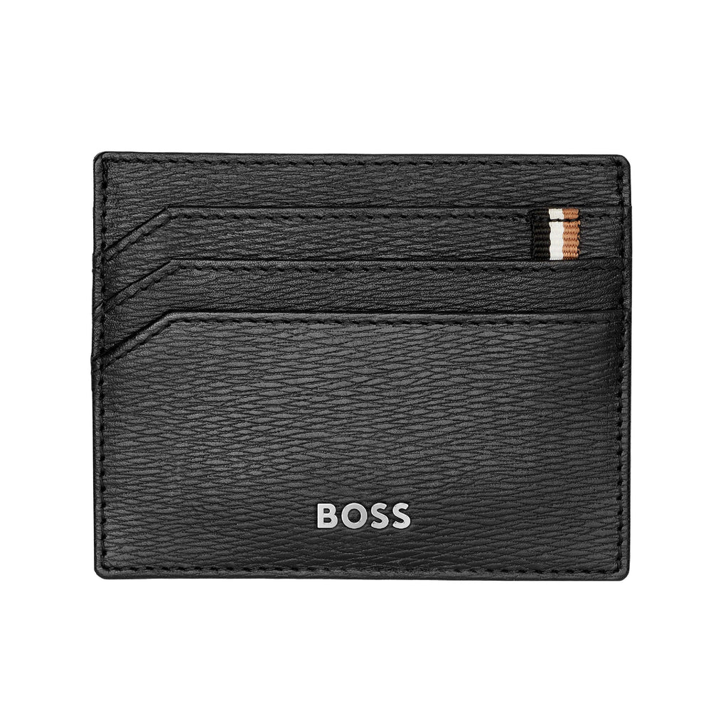 Hugo Boss Men's Iconic Leather Card Holder - Black | About Living