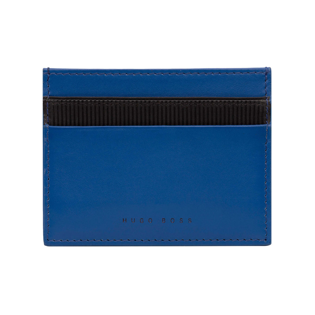 Hugo Boss Men's Leather Matrix Card Holder - Blue | About Living