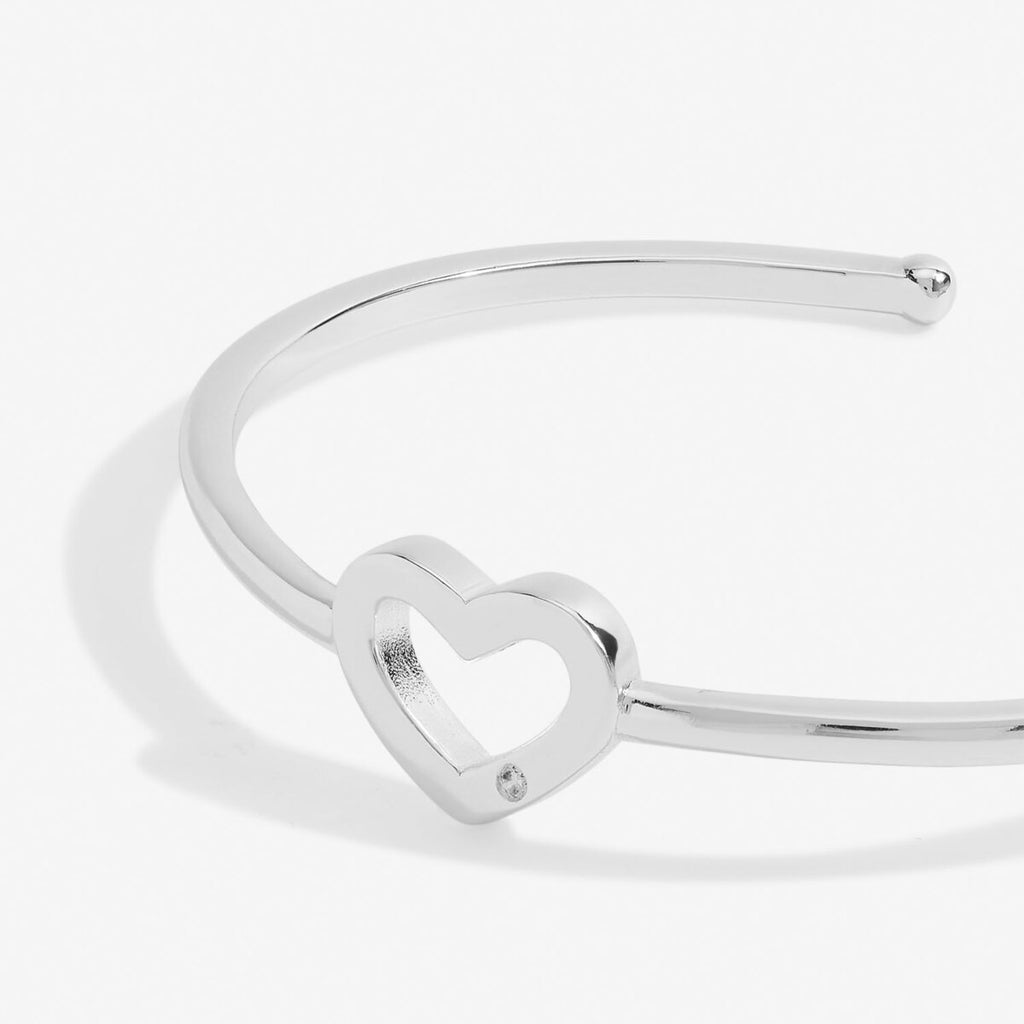 Joma Jewellery Heart Bangle Bracelet Bar - Silver Plated | About Living