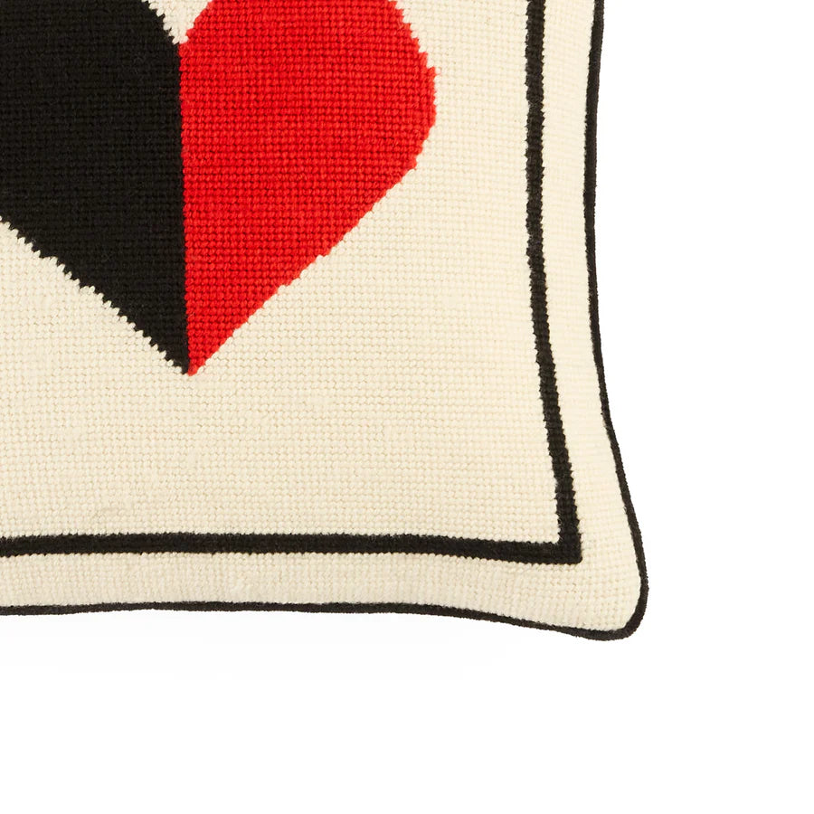 Jonathan Adler | Dealer's Choice Heart Needlepoint Cushion (30cm ...