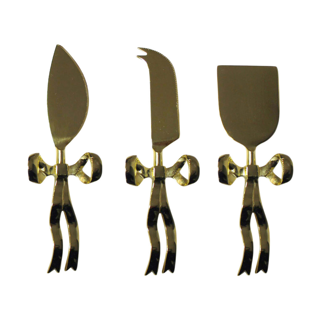 CHRISTMAS by AL | Bow Cheese Knife Set - Gold Plated (3 Piece) – About ...