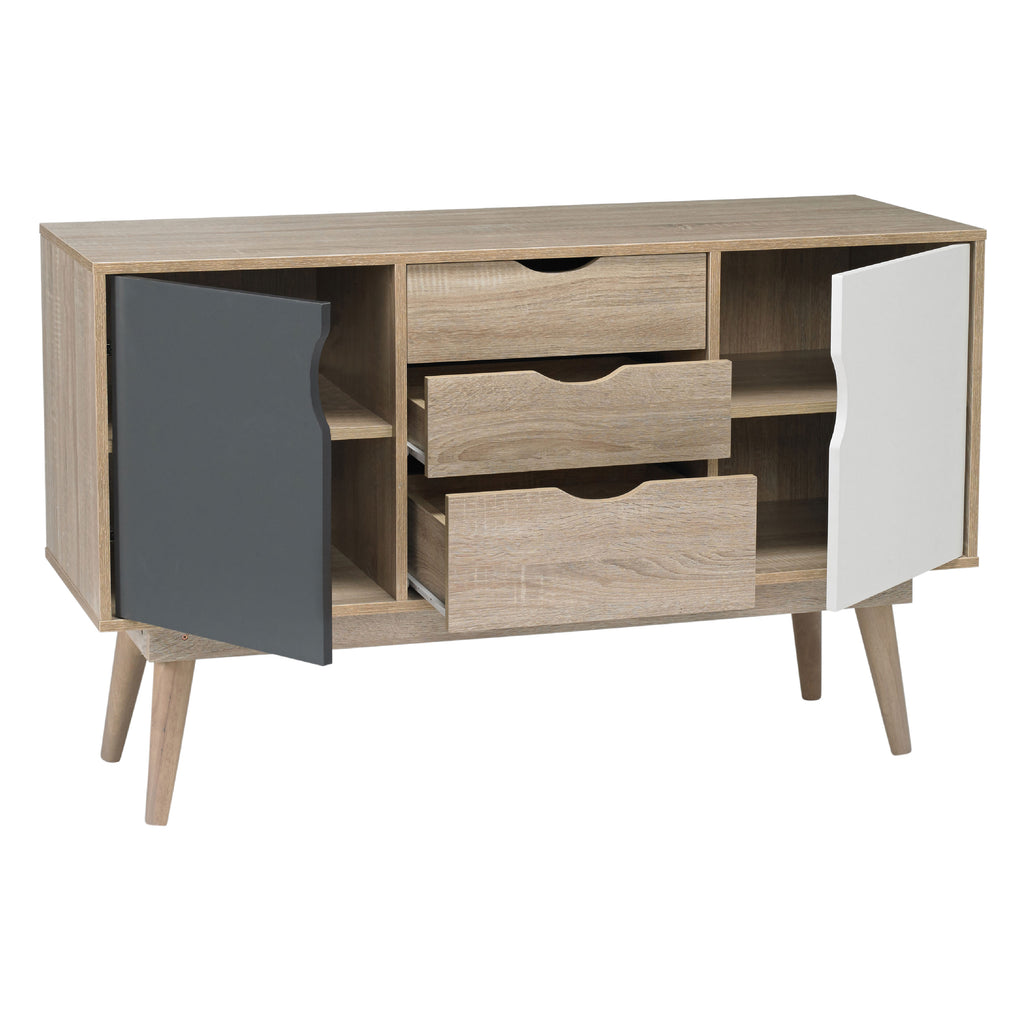 LPD | Scandi 2 Door Sideboard - Grey/White Oak – About Living