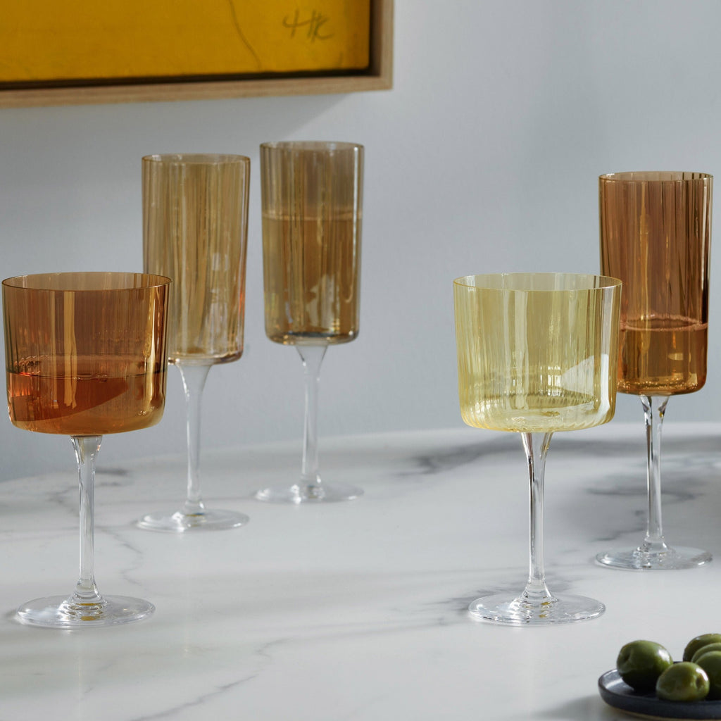 Gems Amber Champagne Flutes - Set of 4 210ml | About Living