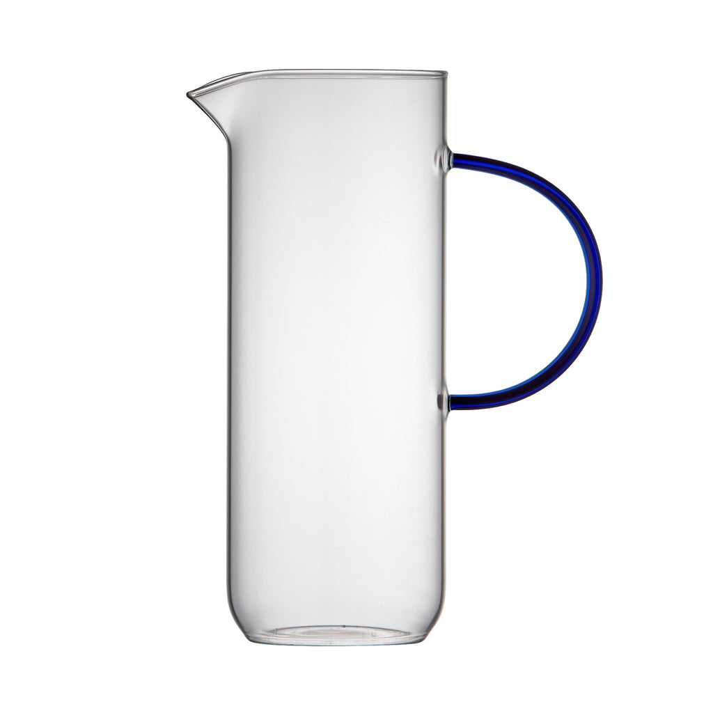 Lyngby Glass Torino Glass Jug - Clear/Blue (1.1L) | About Living
