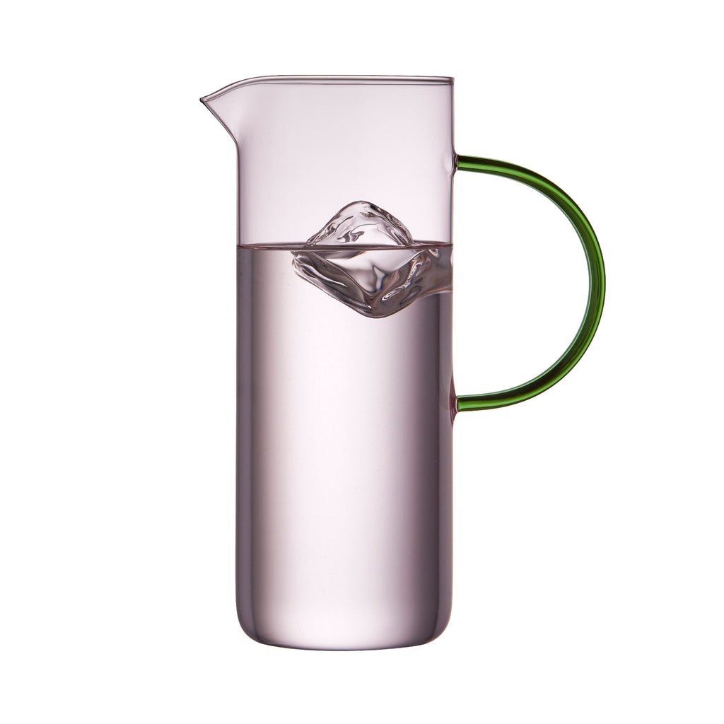 Lyngby Glass Torino Glass Jug - Pink/Green (1.1L) | About Living