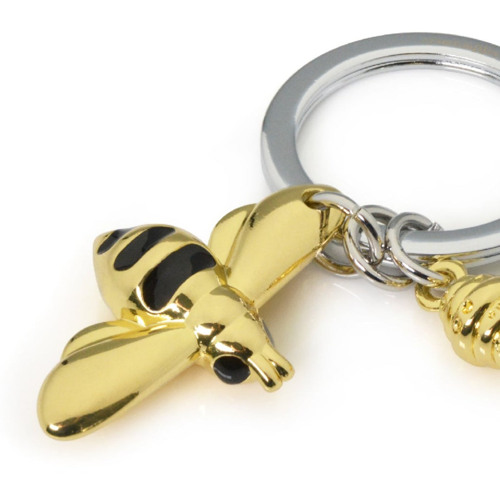Buy Metalmorphose Gold & Black Bee & Honey Keyring | About Living