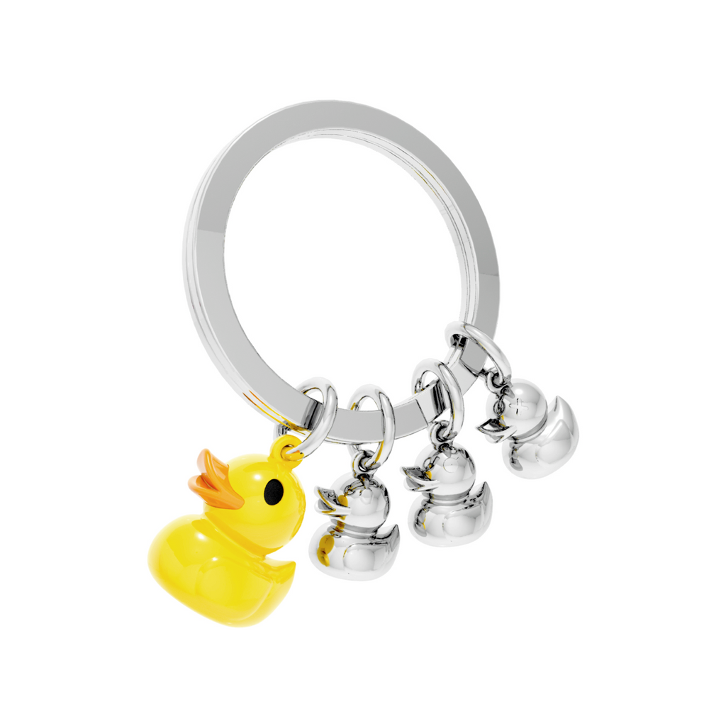 Buy Metalmorphose Yellow Duck Family Keyring | About Living