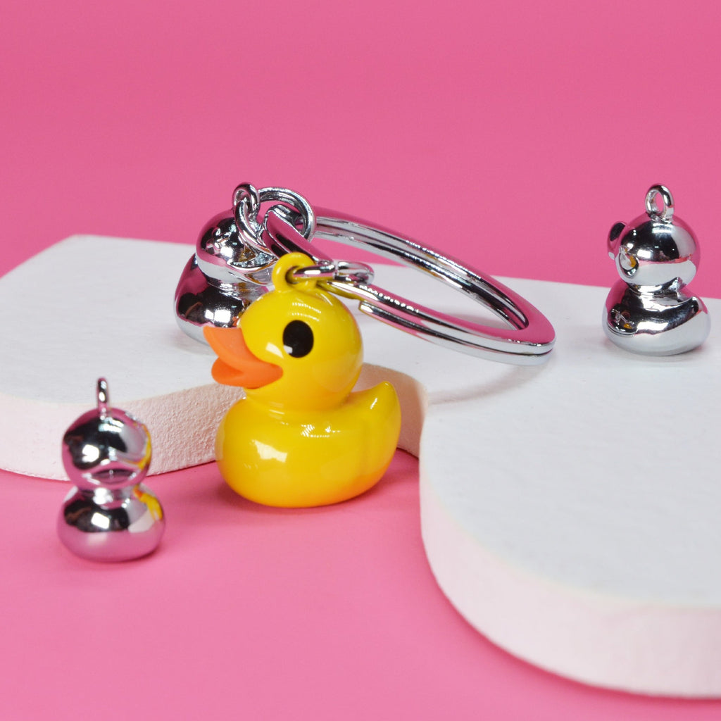 Buy Metalmorphose Yellow Duck Family Keyring | About Living