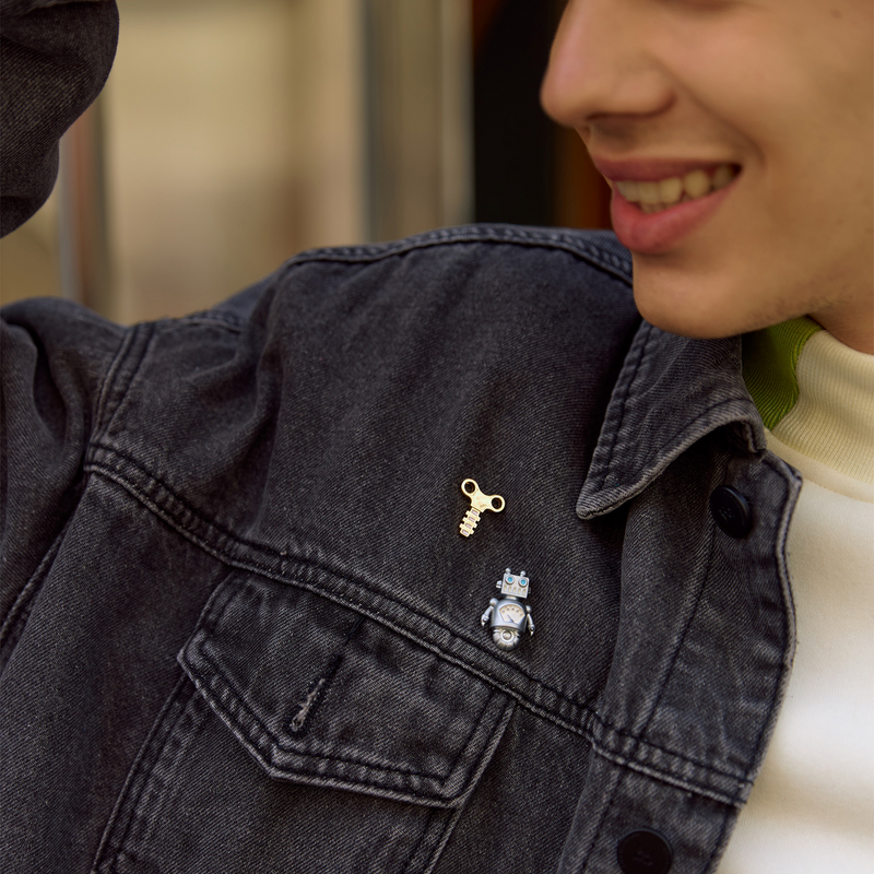 Robot & Winding Tool Fashion Pins - Set of 2 | About Living