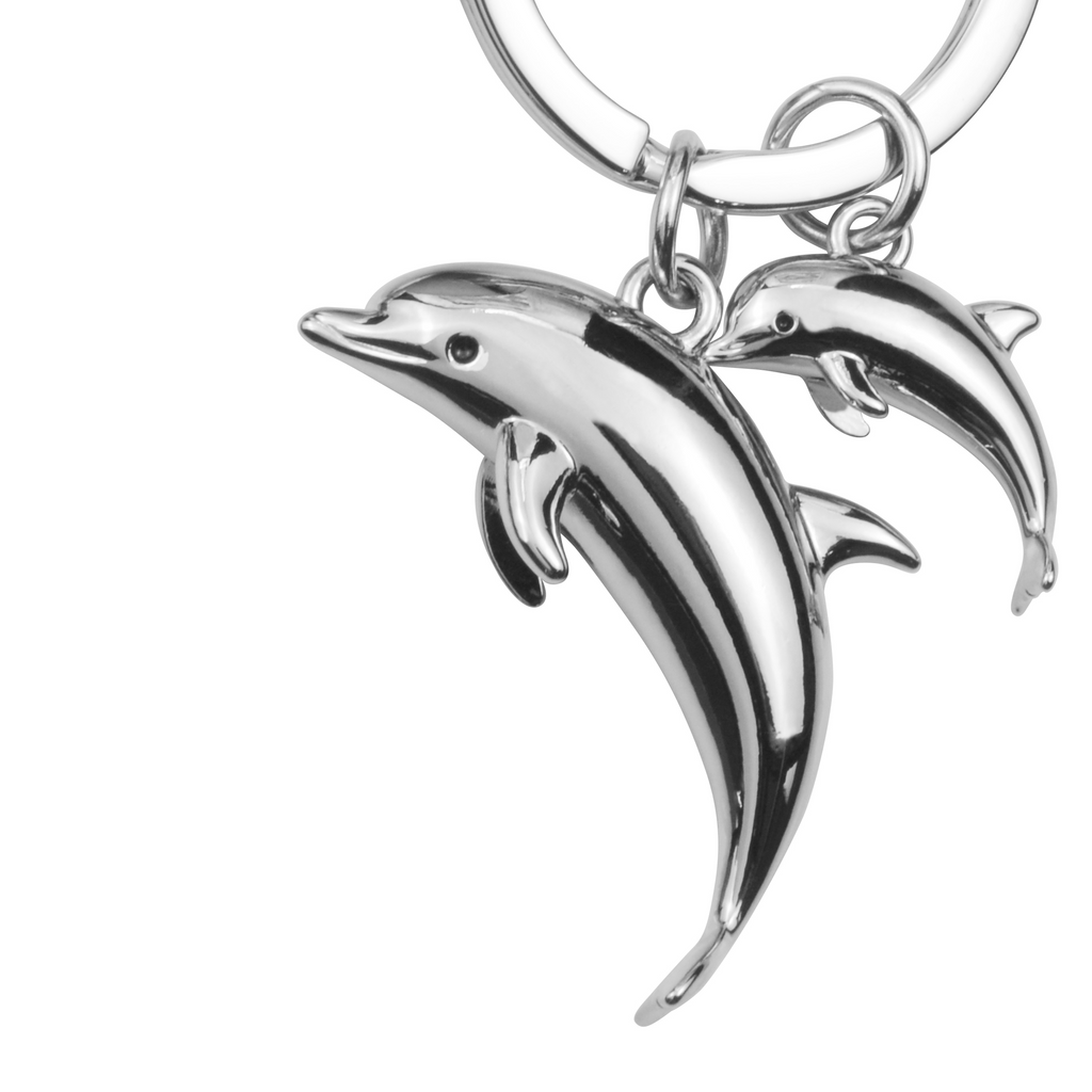 Buy Metalmorphose Dolphin & Baby Keyring | Silver | About Living