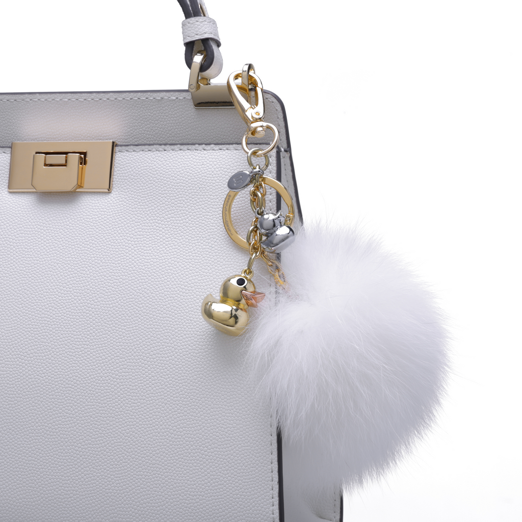 Buy Metalmorphose Duck with Pom Pom Charm Keyring | Gold | About Living