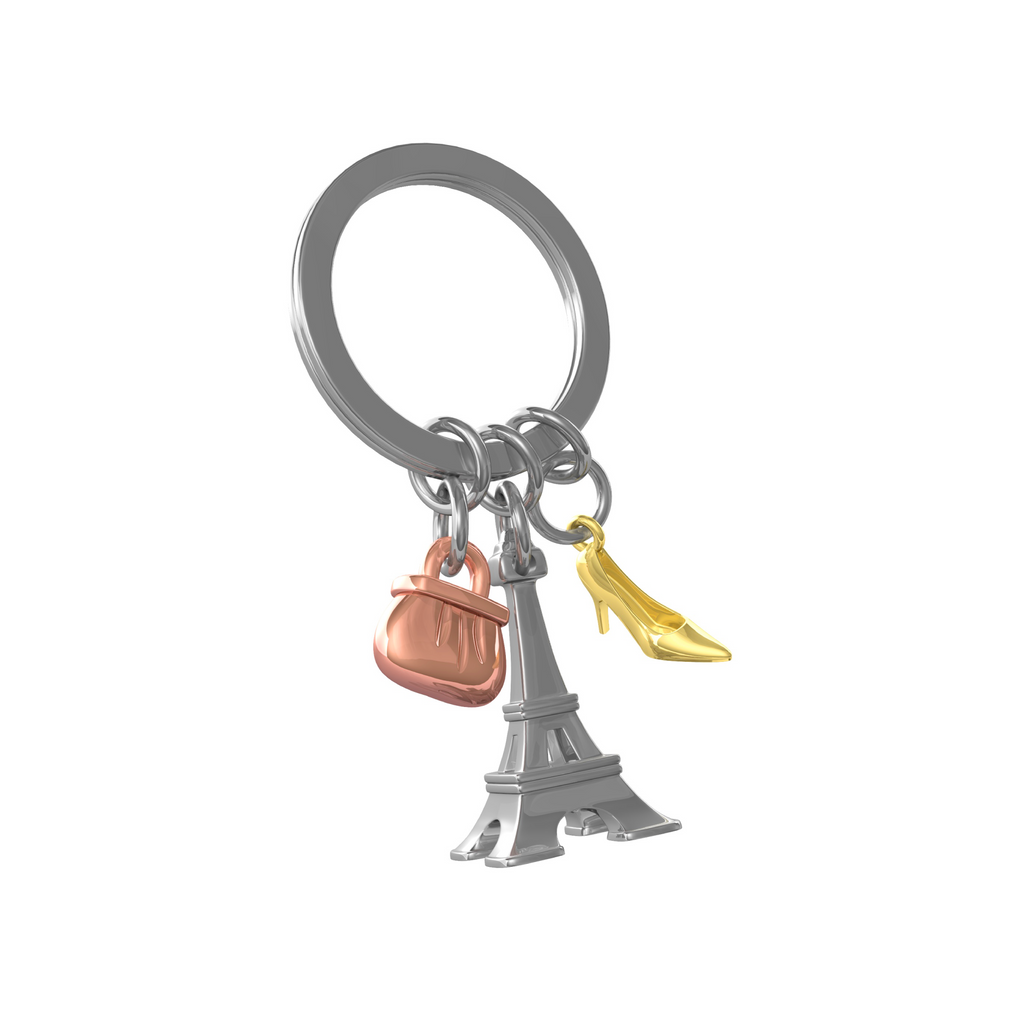 Buy Metalmorphose Eiffel Tower Keyring | Silver & Gold | About Living