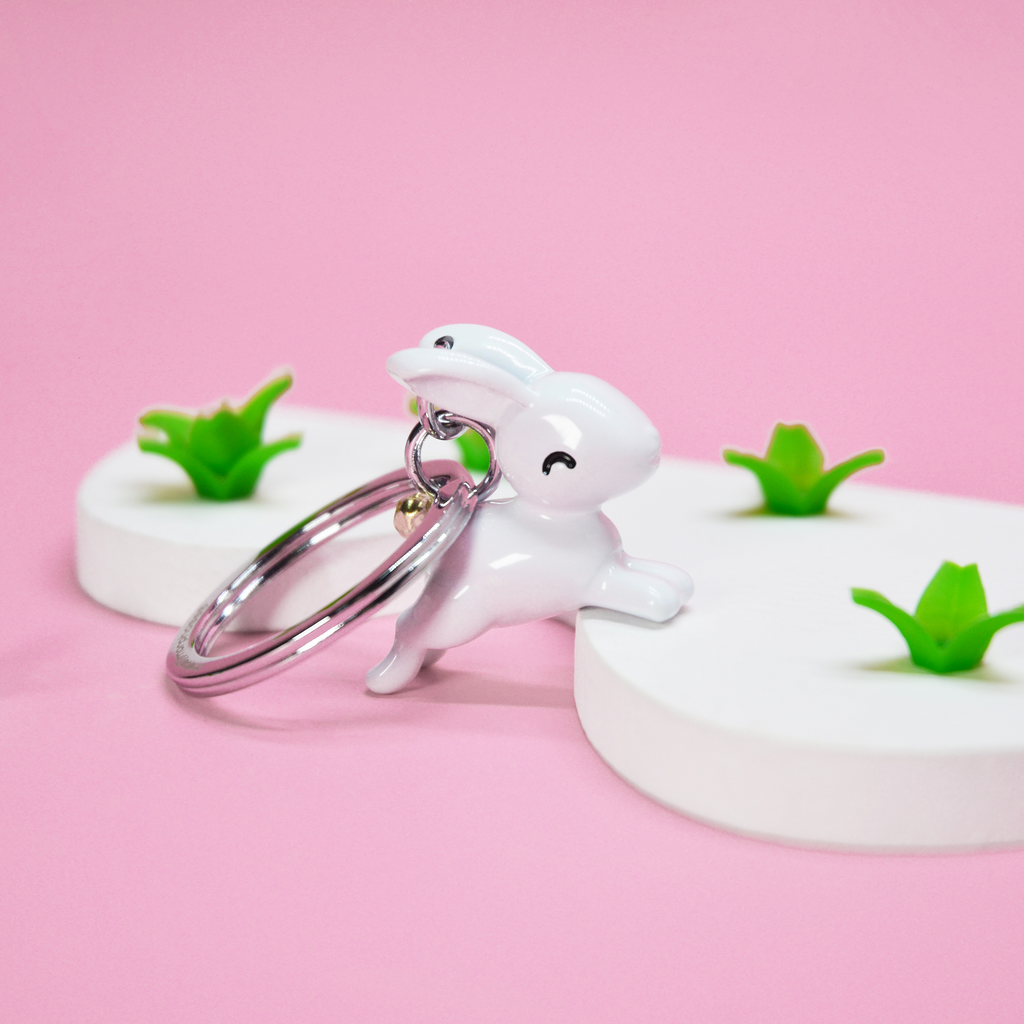 Buy Metalmorphose Flying Bunny Keyring | White | About Living
